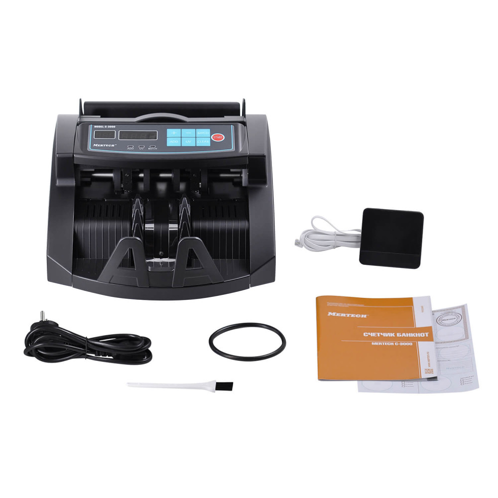 Ko'p valyutali banknot hisoblagichi MERTECH C-3000 Black — Toshkent va ...